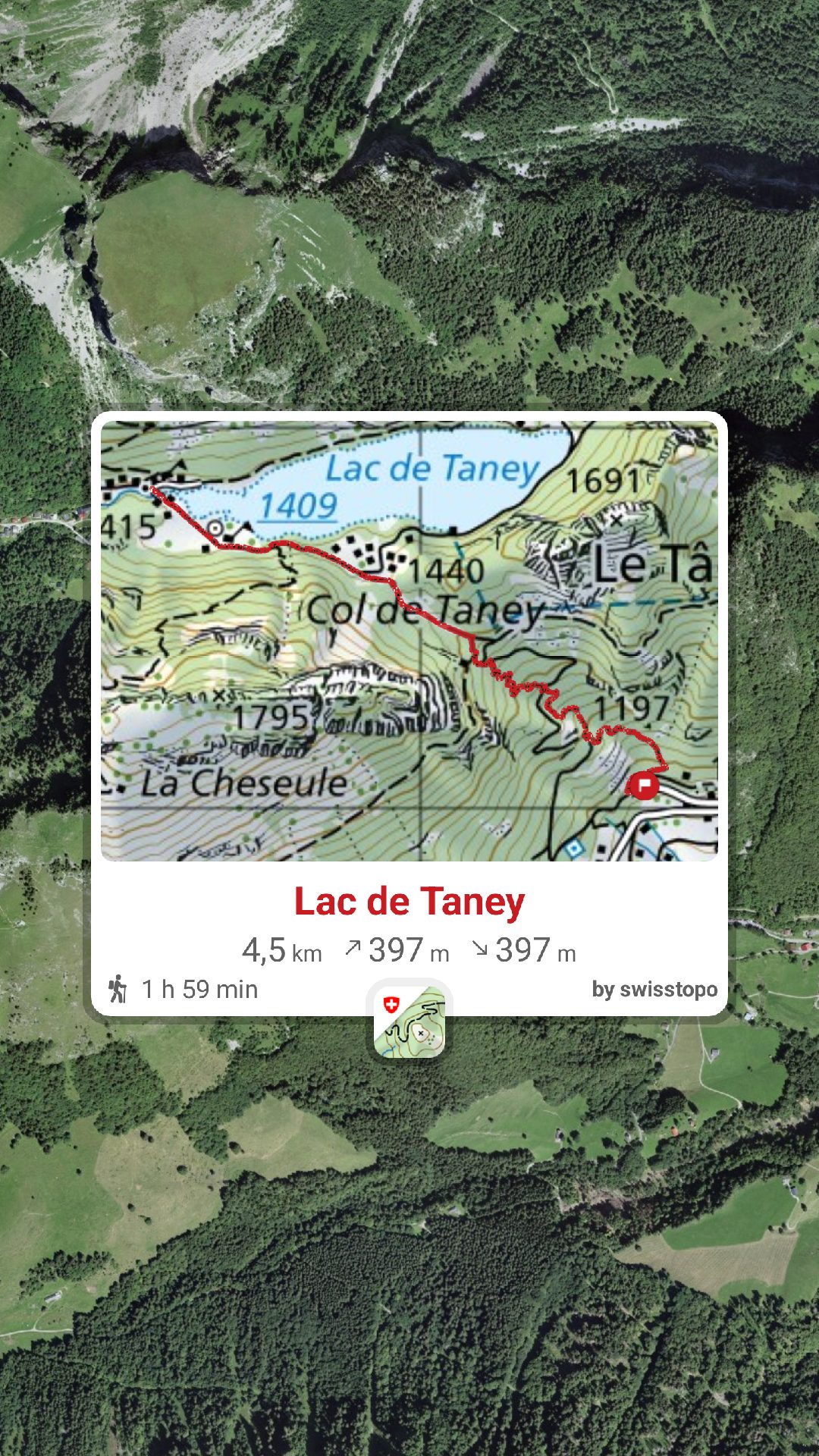 Lac de Taney - randonnée et itinéraire