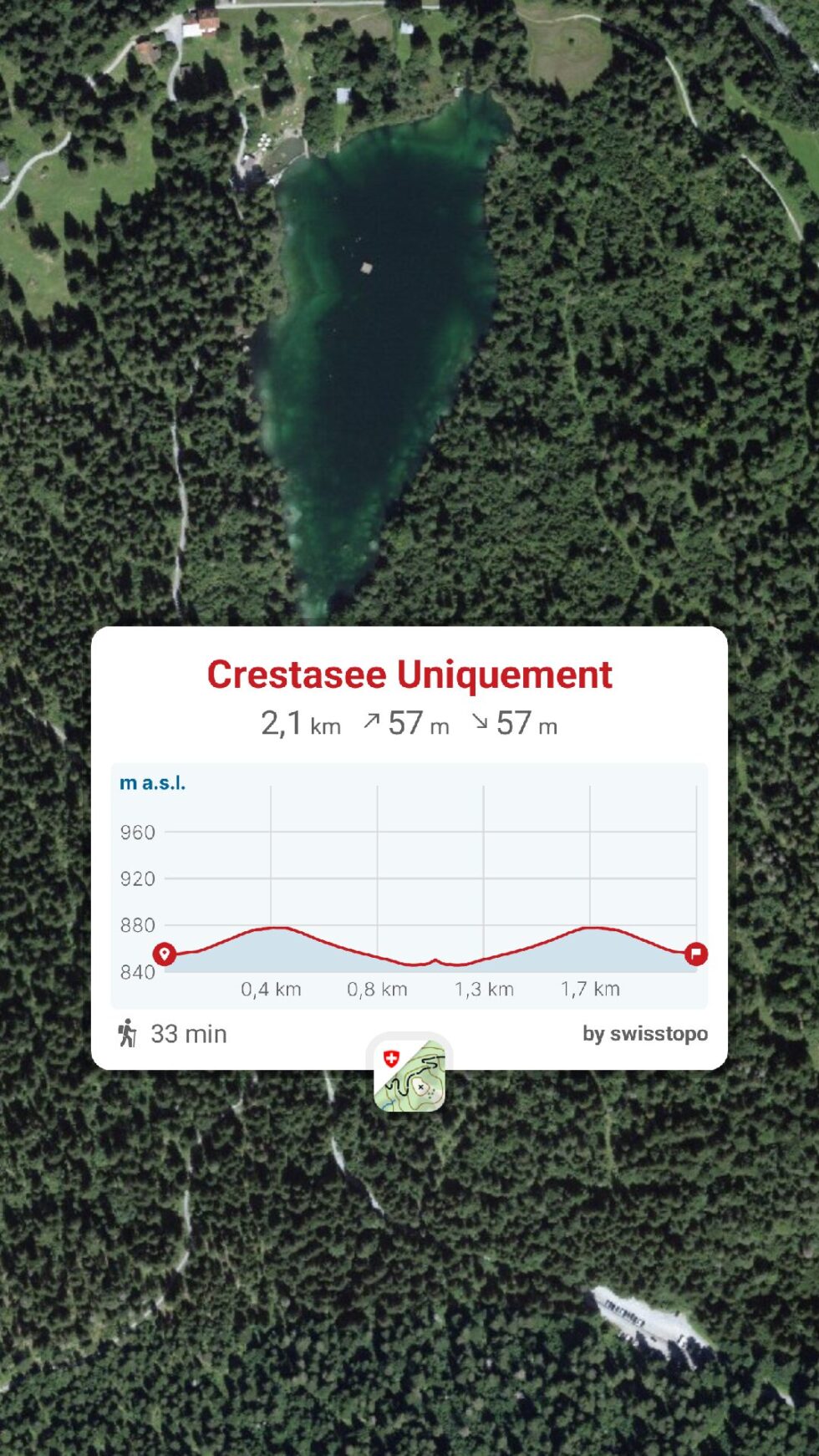 Crestasee randonnée et parking